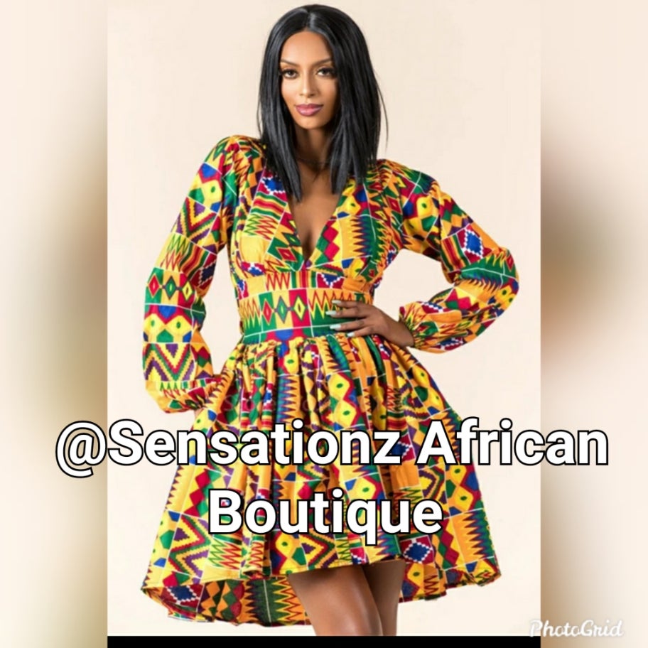 Kute Kente Dress | SUIT PLUS MORE BOUTIQUE - SENSATIONZ AFRICAN BOUTIQUE